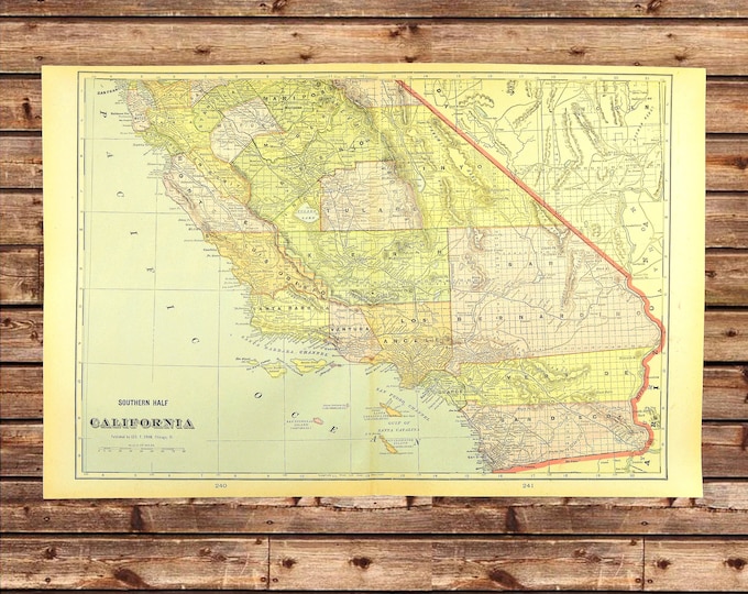 Southern California Map of California Wall Art Decor LARGE - Etsy