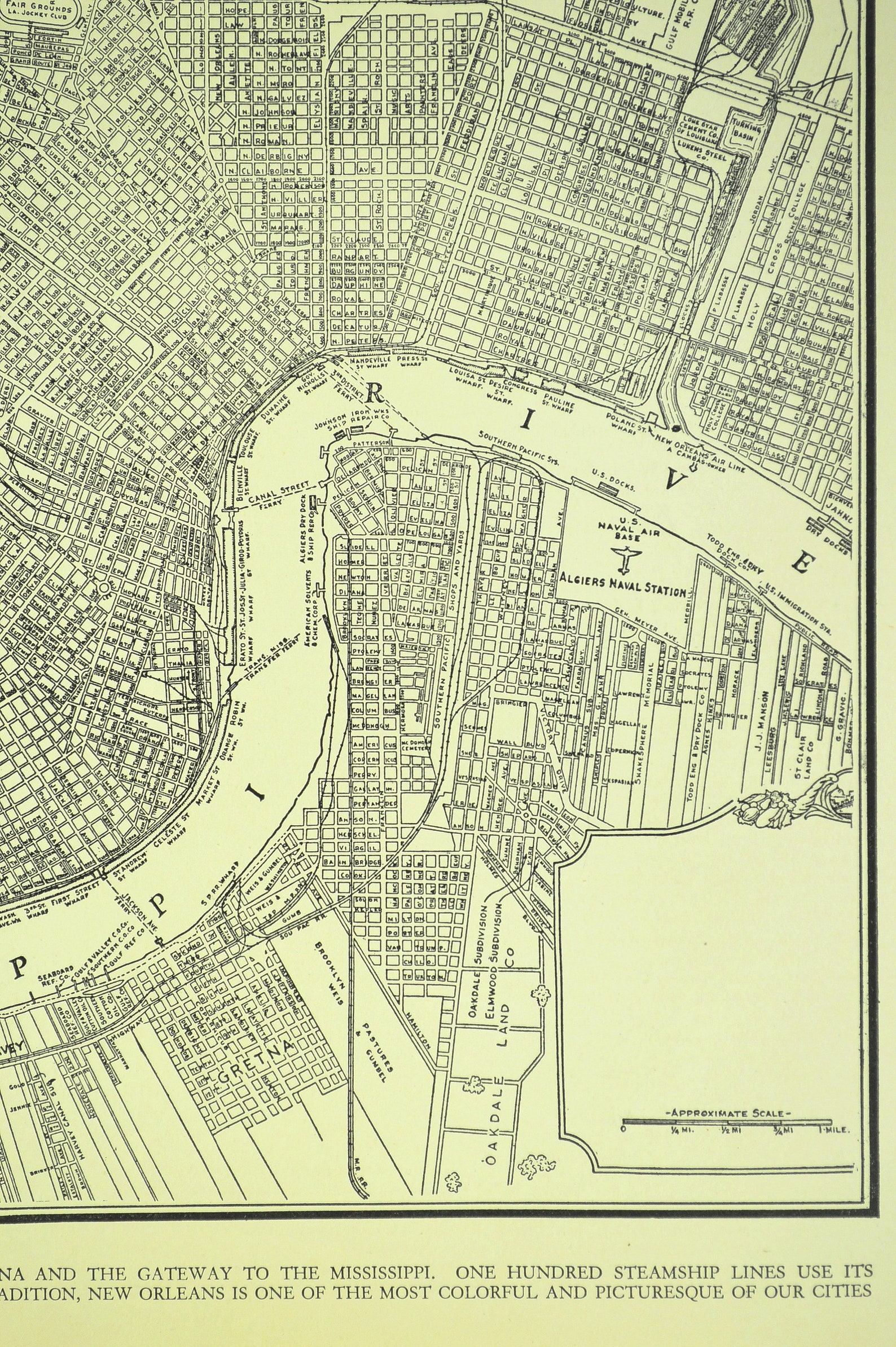 NEW ORLEANS City Street Map Wall Art Decor Vintage 1930s - Etsy