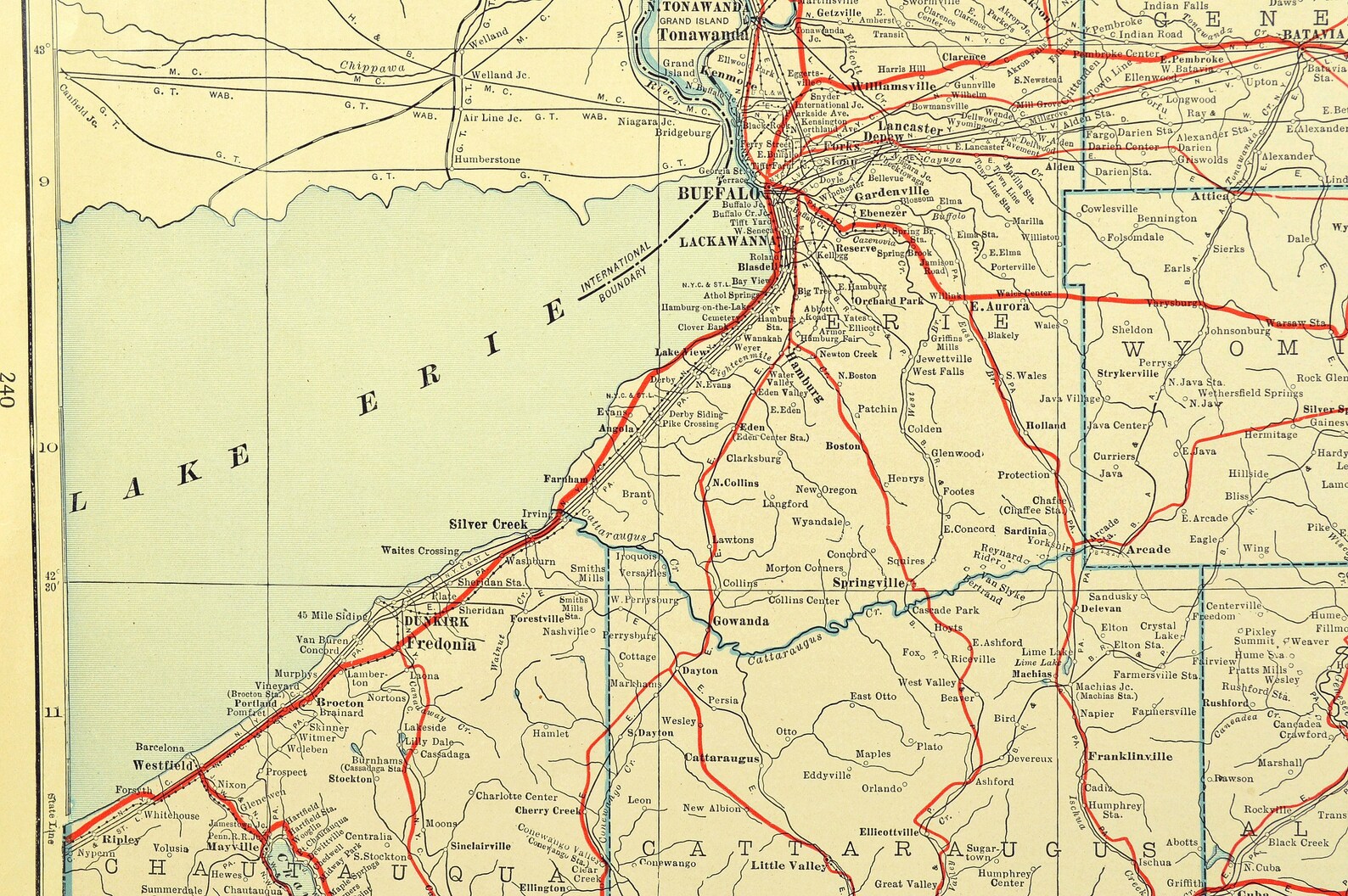 New York Map of Western New York Road Map Wall Decor Art LARGE | Etsy