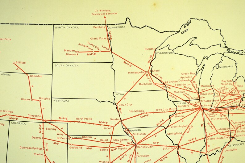 Airmail Flight Map Airway Airplane Wall Decor Art Plane - Etsy