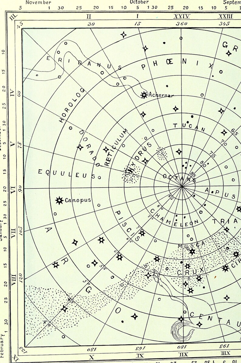 Star Chart Map of the Stars Wall Art Constellation Map - Etsy