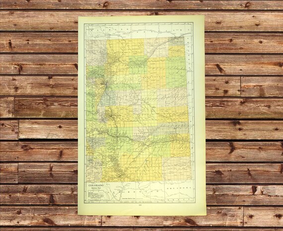 Eastern COLORADO MAP of Colorado Wall Art Decor LARGE Eastern | Etsy