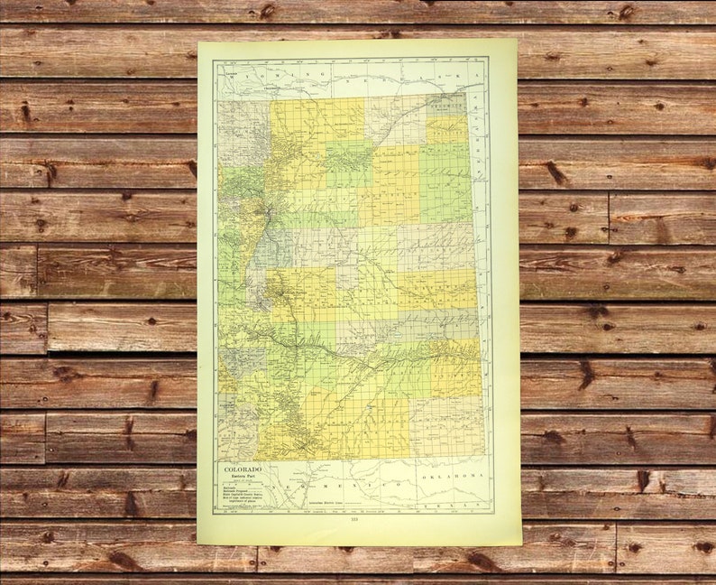 Eastern COLORADO MAP of Colorado Wall Art Decor LARGE Eastern | Etsy