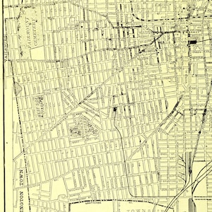 Antique Newark Map of Newark Street Map Wall Decor Art New | Etsy UK