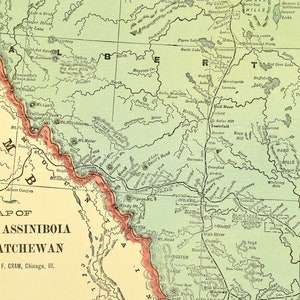 Alberta Map of Alberta Wall Decor Art LARGE Saskatchewan Map | Etsy