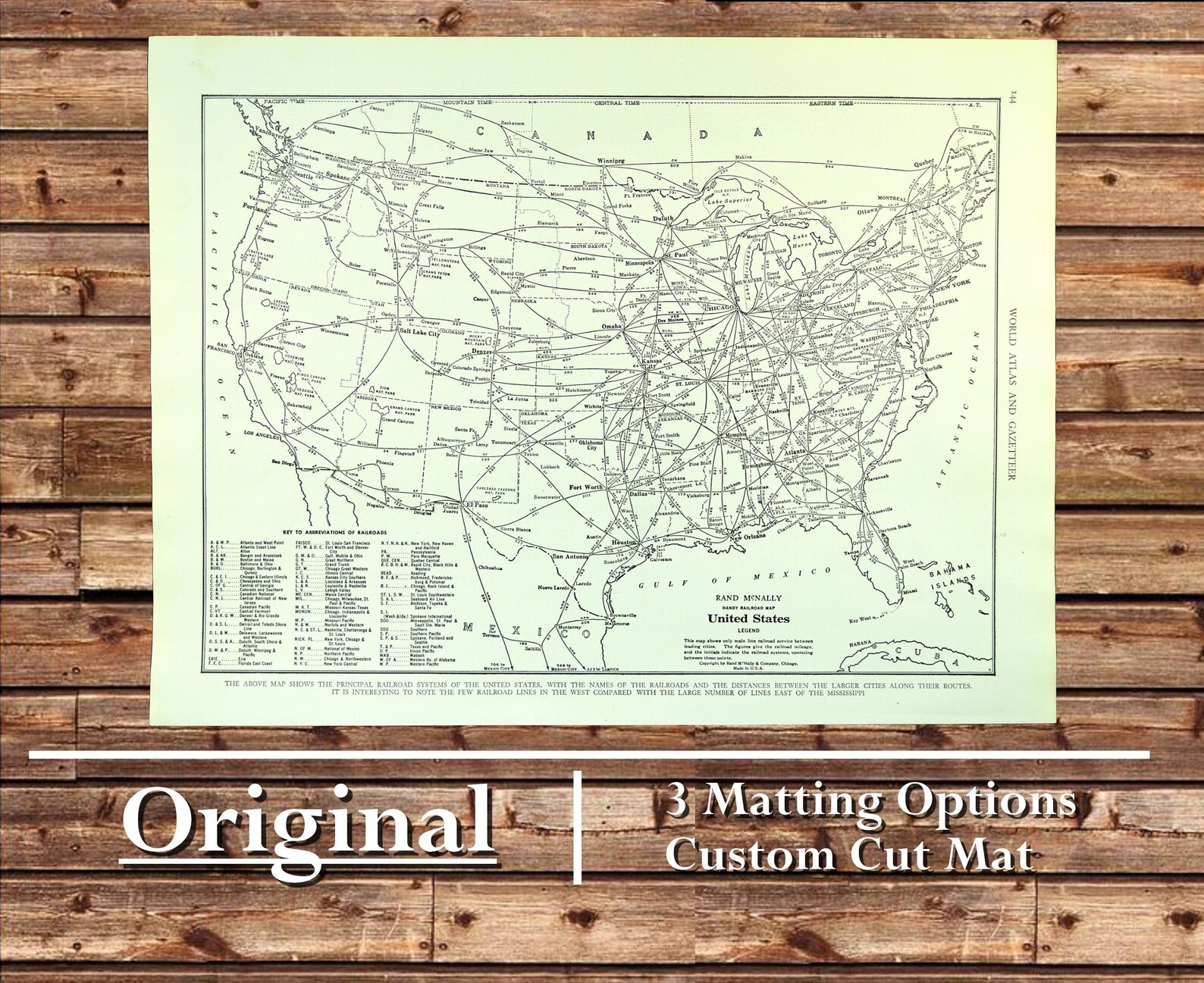 Railroad Line Map Railroad Map System United States Vintage - Etsy