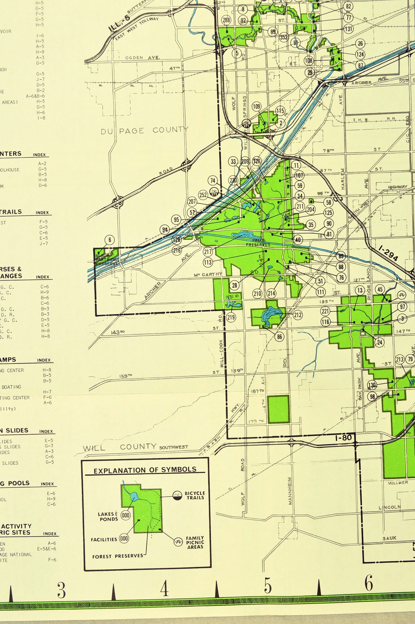 Chicago Map of Cook County Parks Map Forest Preserve District | Etsy