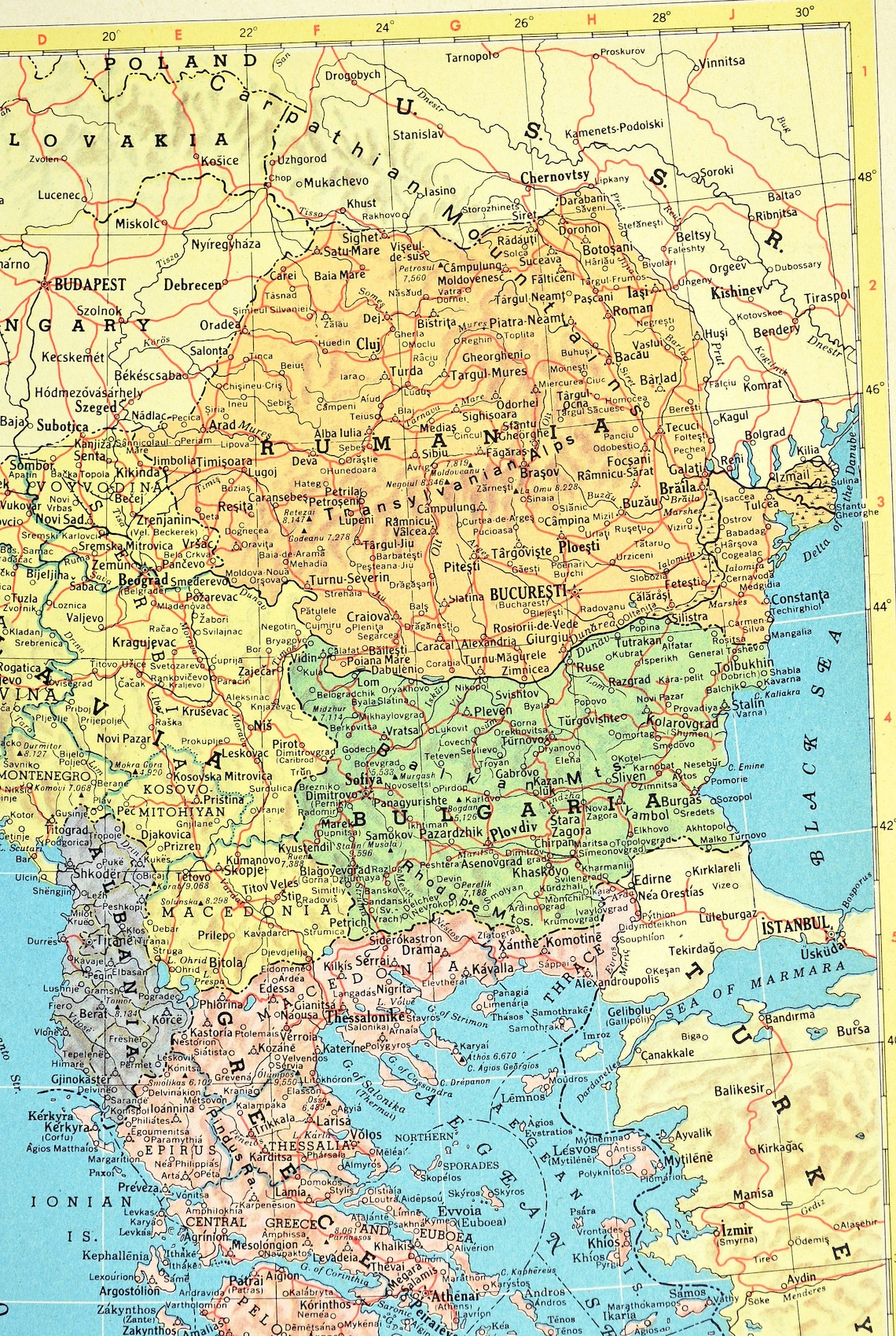 Balkans Map of the Balkans Wall Art Decor Central Europe | Etsy