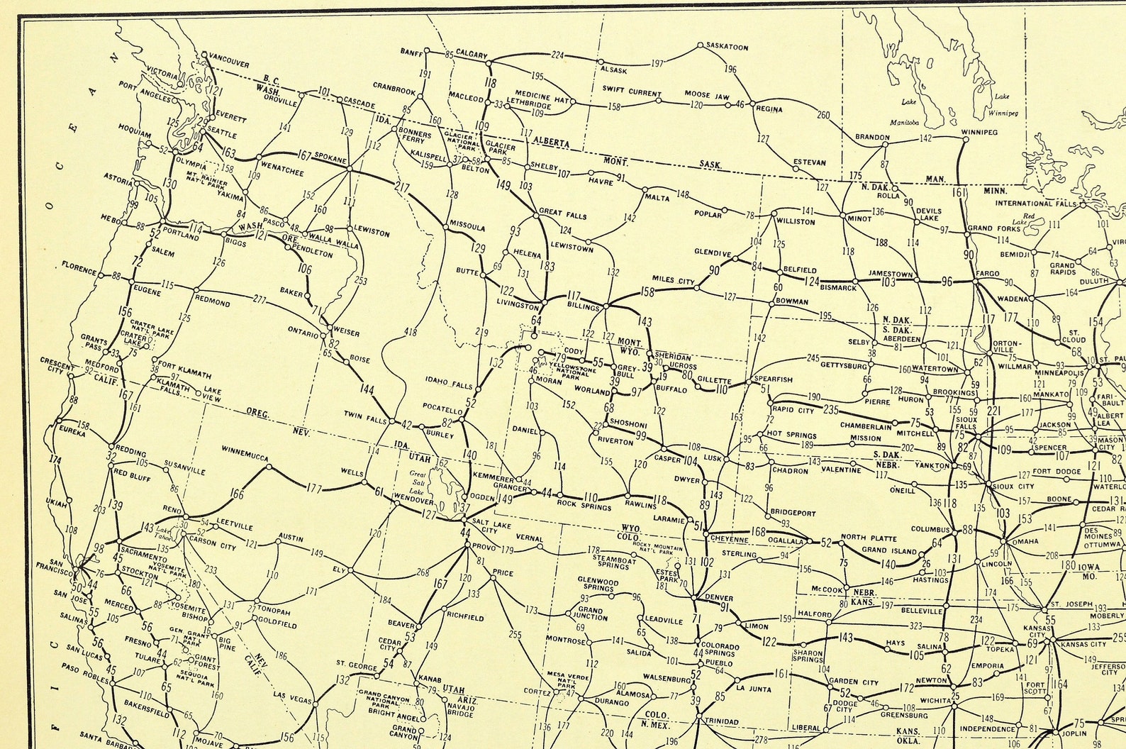 Vintage US Roadway Map US Highway Map US 1930s Usa Original | Etsy