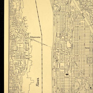 Vintage BRONX Map City Street Map of New York City Wall Art Harlem NYC ...