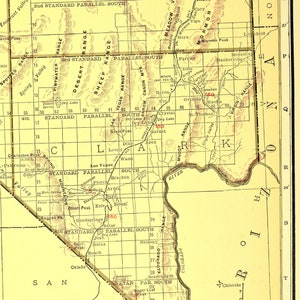 NEVADA Railroad Map Wall Decor Art EXTRA LARGE Antique - Etsy