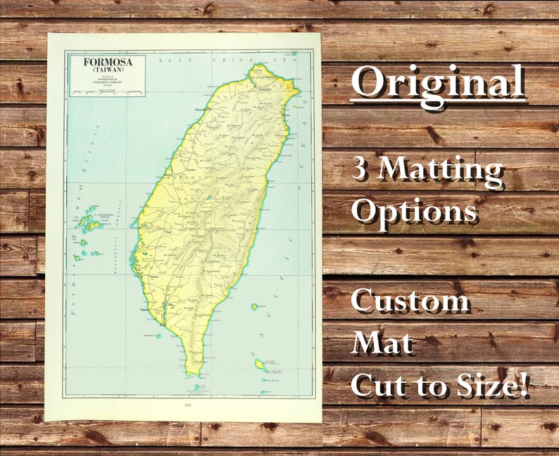 Vintage FORMOSA Map of Taiwan Wall Art Frameable 1940s - Etsy