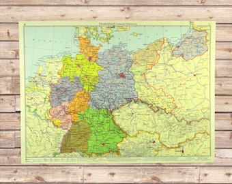 1950s Map of Germany - Etsy