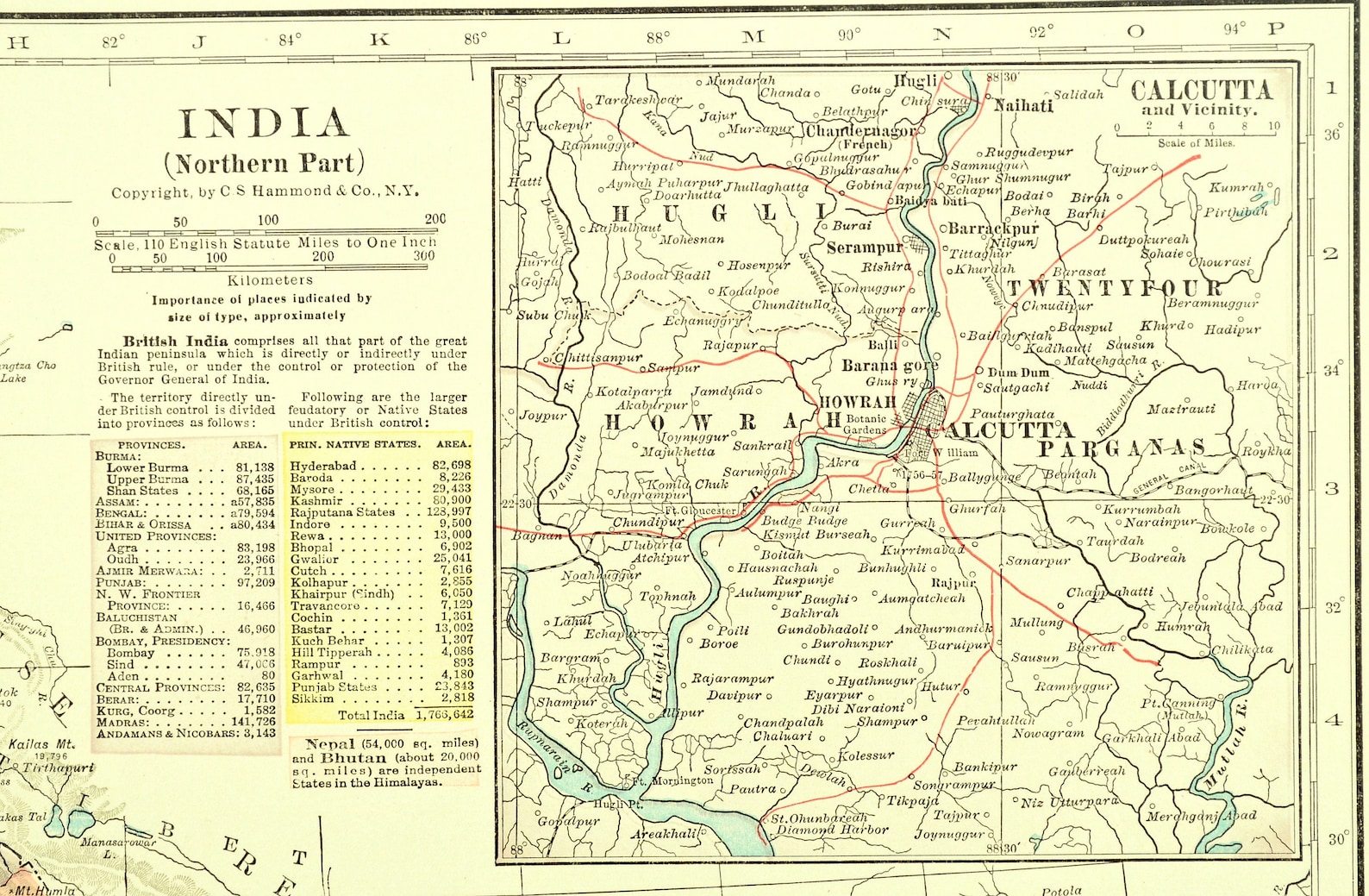 Northern INDIA Map of North India Railroad Map LARGE Antique - Etsy