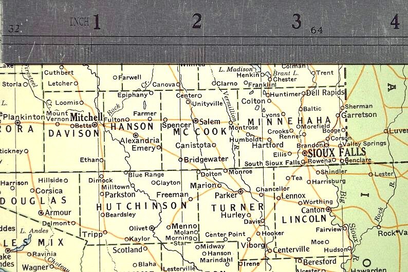 SOUTH DAKOTA Map Wall Art Railroad Vintage ORIGINAL Ready to - Etsy