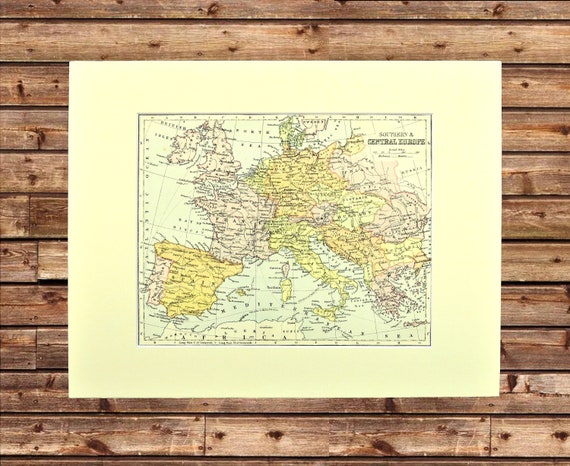 Antique EUROPE MAP of Europe Wall Art Frameable Ready to Frame - Etsy