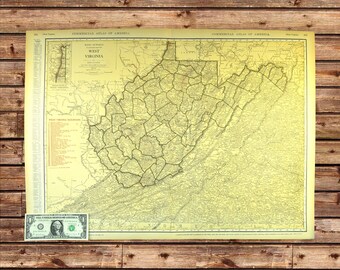 Antique Virginia Map - Etsy