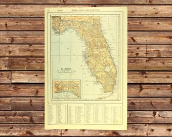 INDIANA MAP Wall Art Decor Vintage Frameable Ready to Frame - Etsy