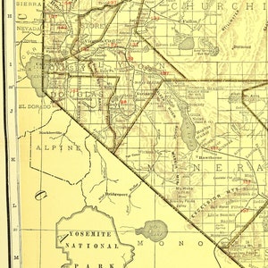 NEVADA Railroad Map Wall Decor Art EXTRA LARGE Antique - Etsy