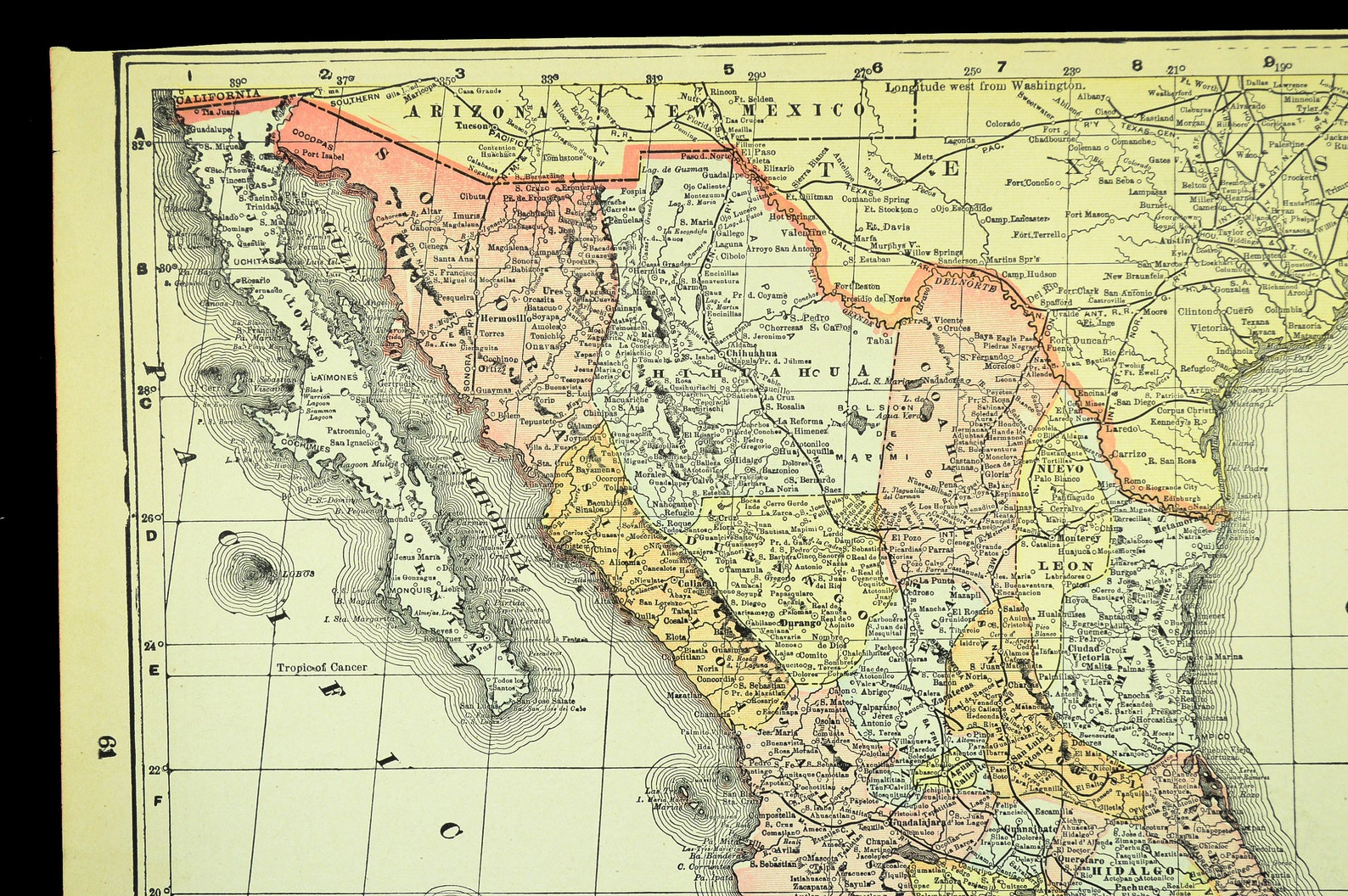 Antique MEXICO Map of Mexico Wall Art Decor City ORIGINAL Old - Etsy