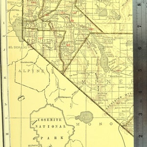 NEVADA Railroad Map Wall Decor Art EXTRA LARGE Antique - Etsy