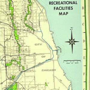 RARE Chicago Map of Cook County Parks Map Forest Preserve - Etsy
