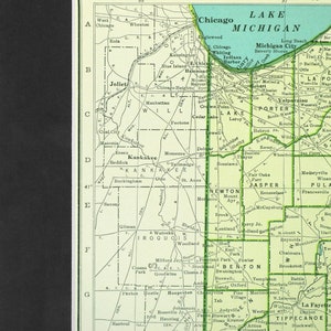 INDIANA MAP Wall Art Decor Vintage Frameable Ready to Frame - Etsy