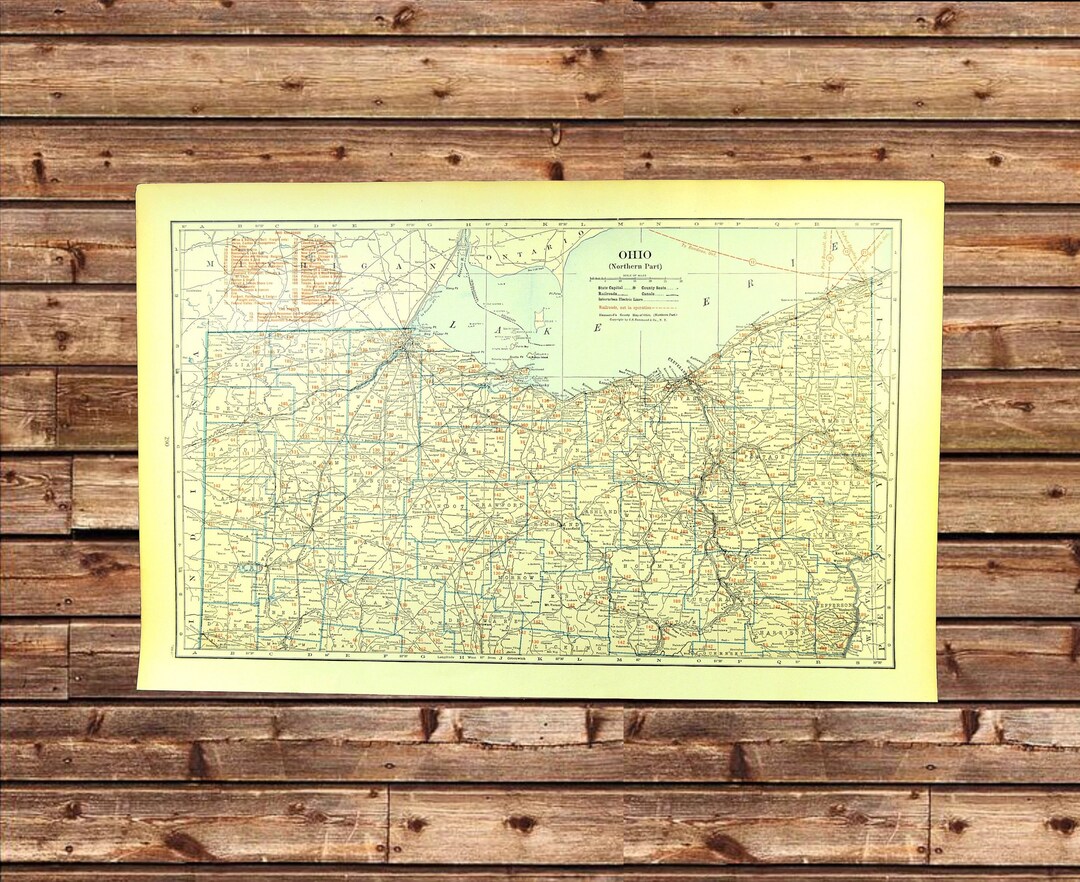 Northern Ohio Railroad Map of Ohio Wall Art Decor LARGE - Etsy