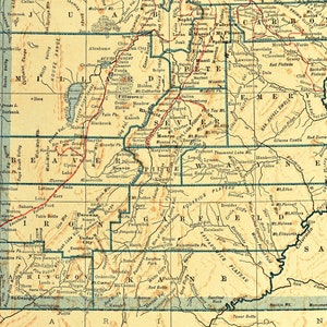 Antique UTAH Map of Utah Railroad Map Wall Art ORIGINAL Vintage ...