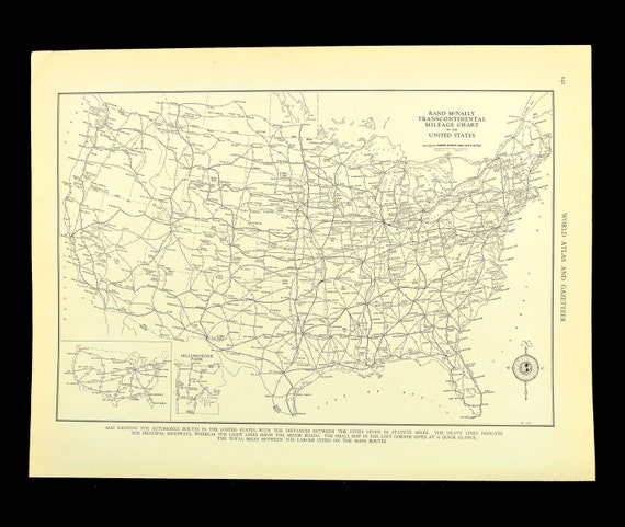 Vintage United States Hwy Map