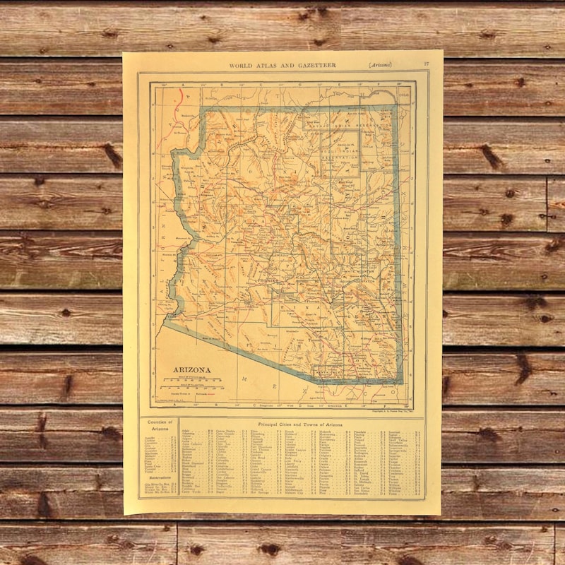 Antique Az Map - Etsy
