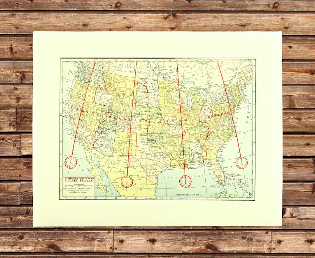 Vintage UNITED STATES Map of the US Frameable Antique Ready to Frame ...
