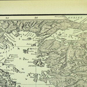 Ancient GREECE Map of the Greek Isles Map Wall Art Islands Crete Gift ...