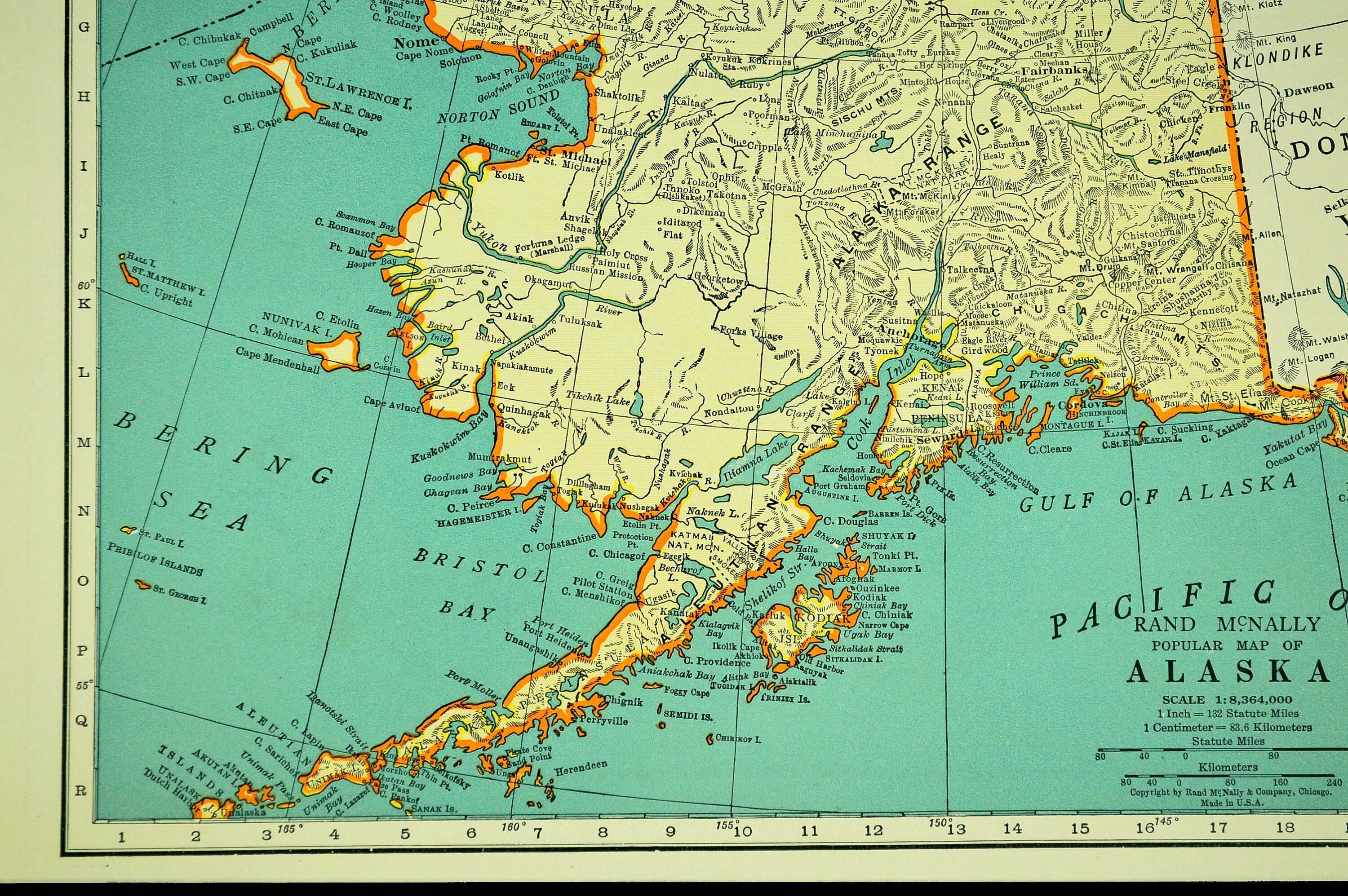 Vintage ALASKA MAP Wall Art Frameable Ready to Frame ORIGINAL ...