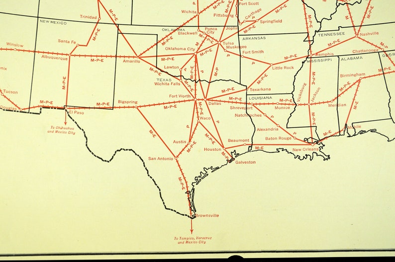 Airmail Flight Map Airway Airplane Wall Decor Art Plane - Etsy