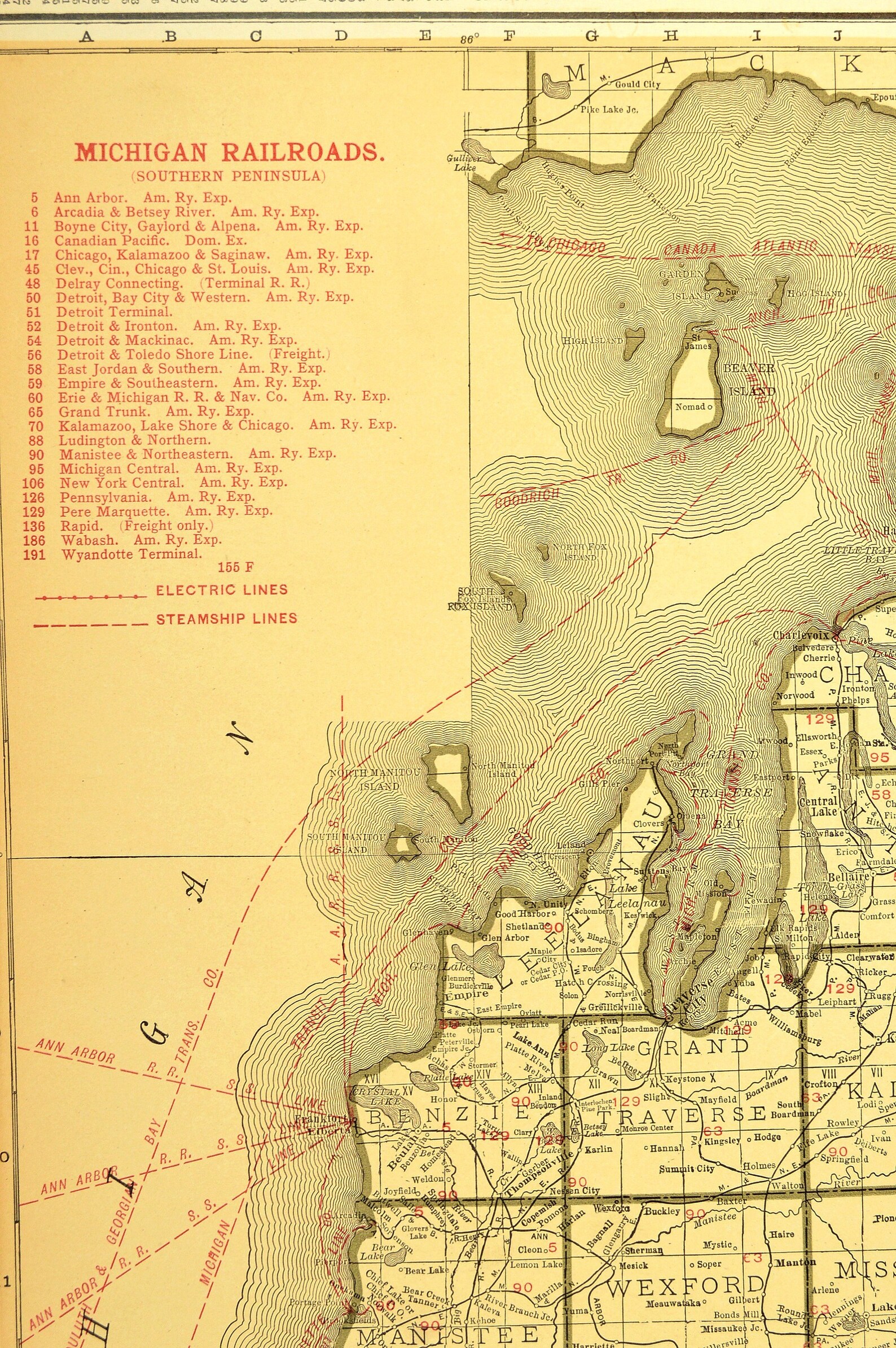 MICHIGAN Railroad Map Wall Art Decor Antique Old EXTRA LARGE - Etsy