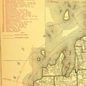 MICHIGAN Railroad Map Wall Art Decor Antique Old EXTRA LARGE - Etsy