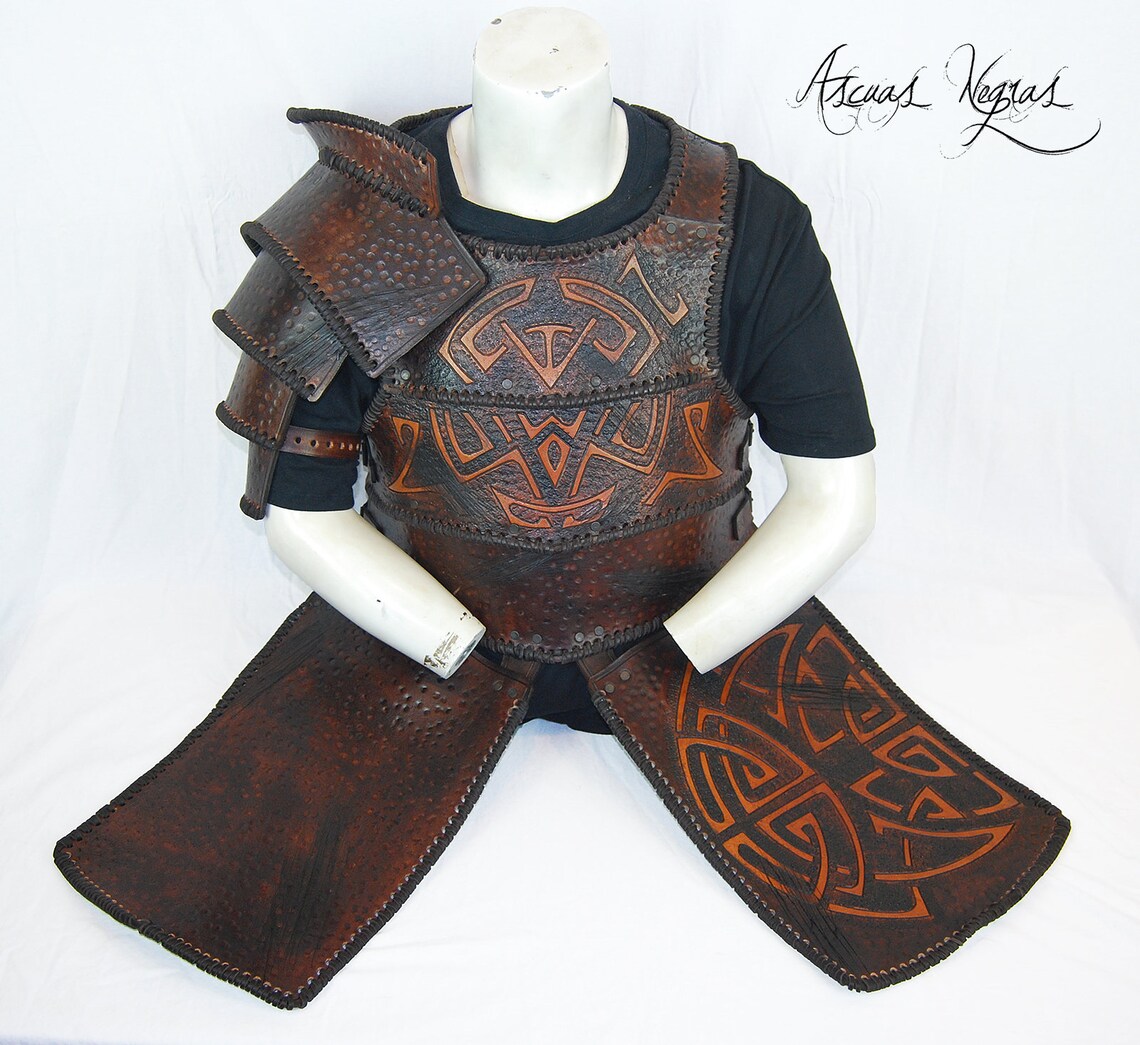 Leather Chest Armor With 1 Shoulder Armor 2 Bracers 2 - Etsy