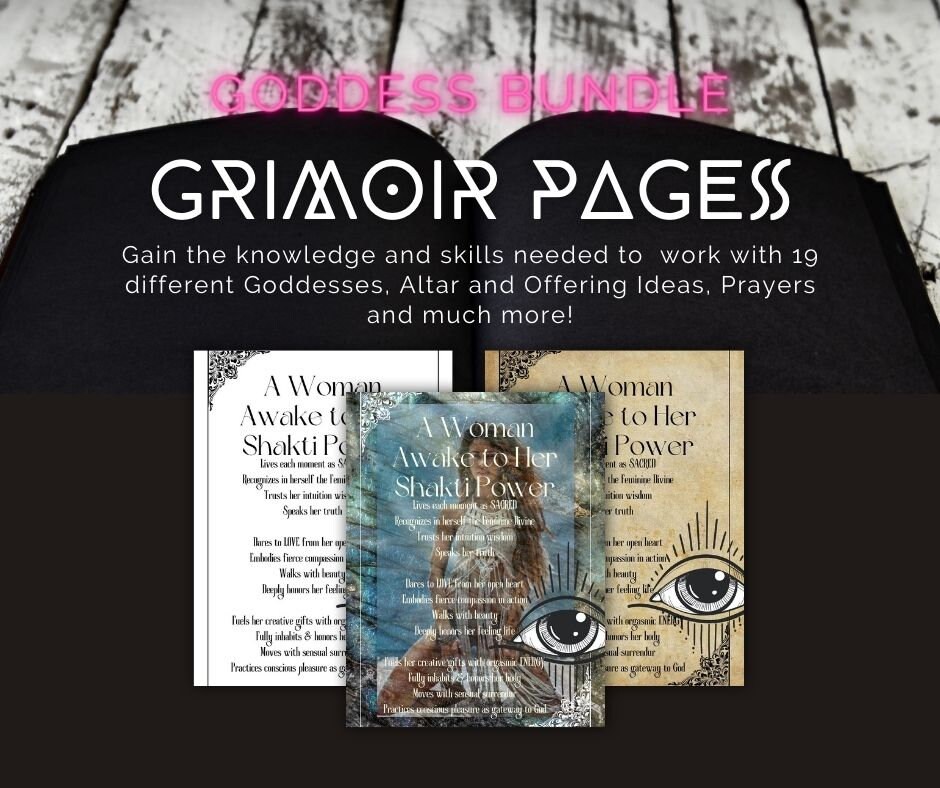 Goddess Grimoire Pages Bundle for Wickedly Wonderful Witches - Etsy