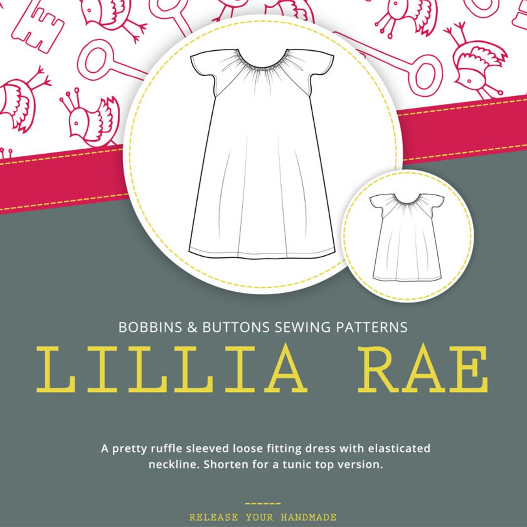 Sewing Pattern - Lillia Rae - Girls Smock Dress and Top - Age 3m - 12 ...