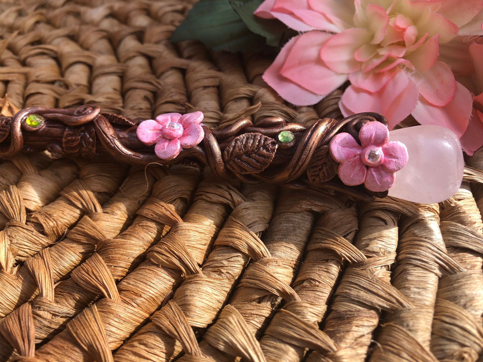 Rose Quartz Crystal Wand fairy Wand-wizard Witch Wand-nature - Etsy