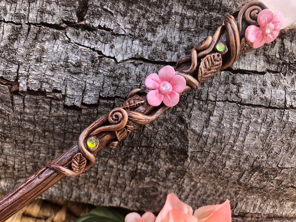 Rose Quartz Crystal Wand fairy Wand-wizard Witch Wand-nature - Etsy