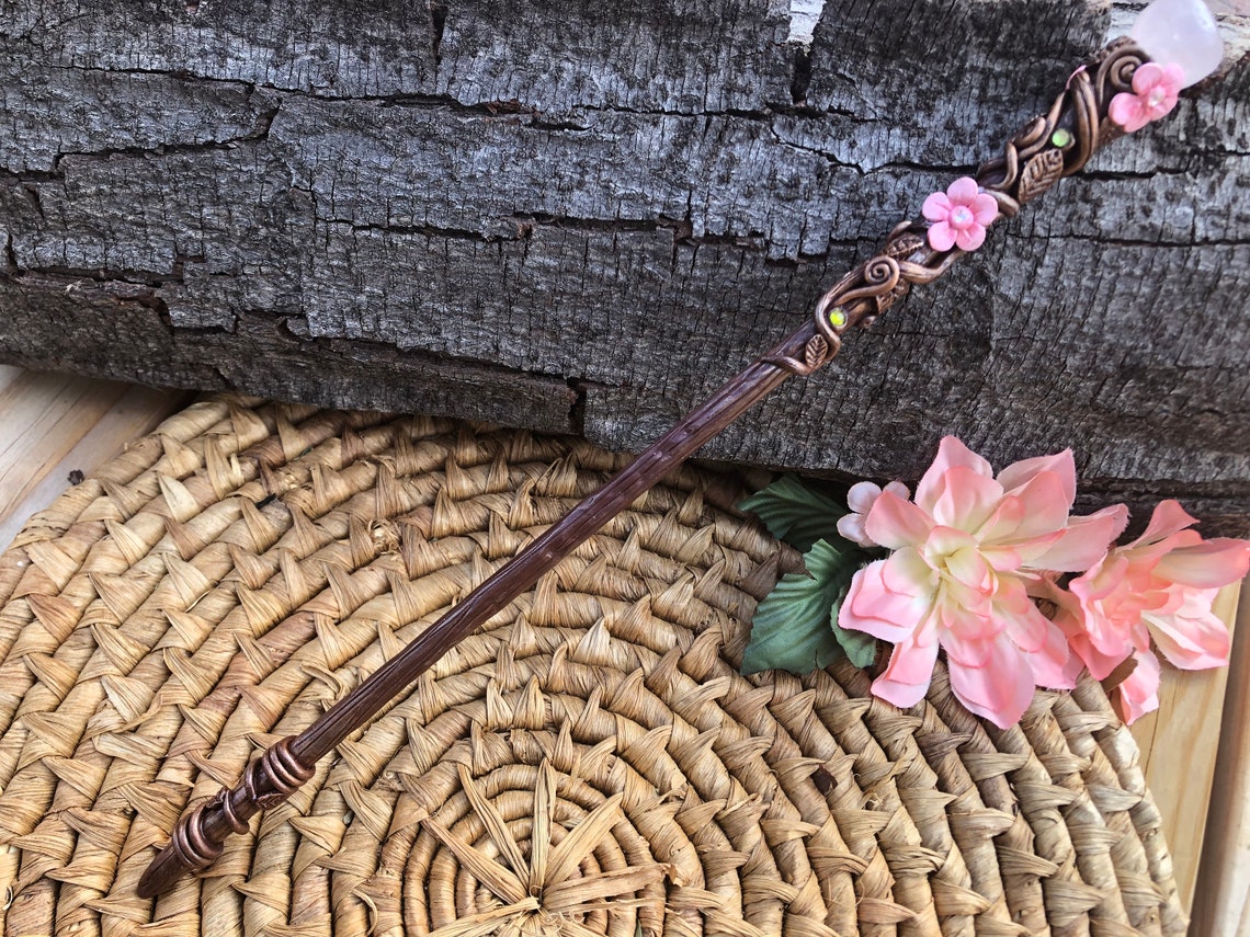 Rose Quartz Crystal Wand fairy Wand-wizard Witch Wand-nature - Etsy