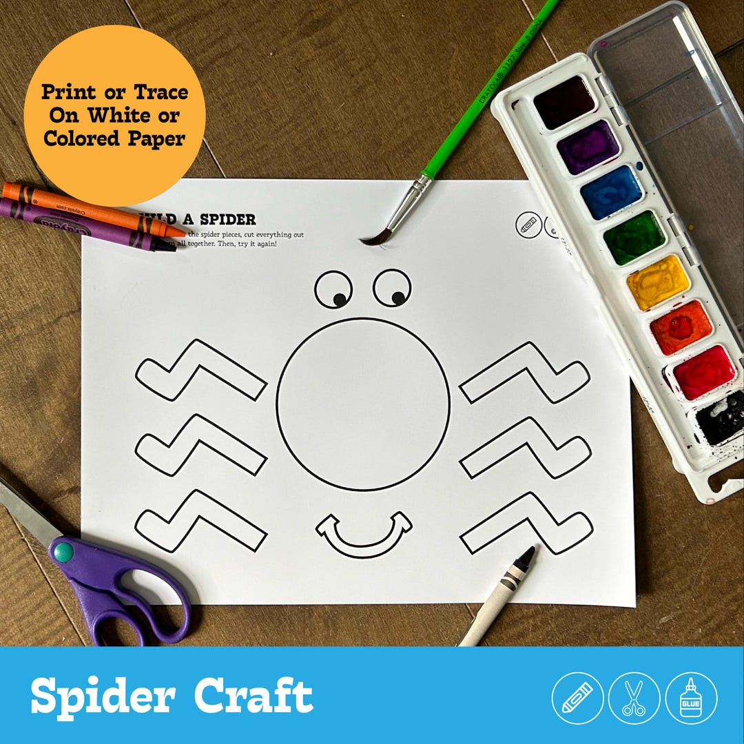 Kids Activity, Build a Spider, Color a Spider, Halloween Learning ...