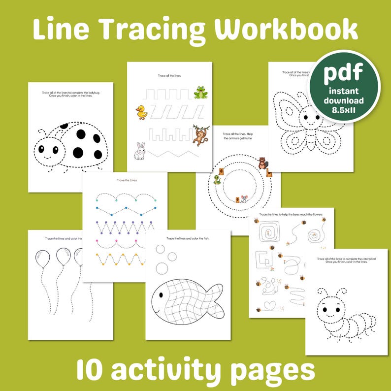 Line Practice Worksheets Line Tracing Practice Summer Worksheets ...