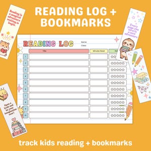 4 Bookmarks Ready to Print and Reading Tracker for Kids | Printable ...