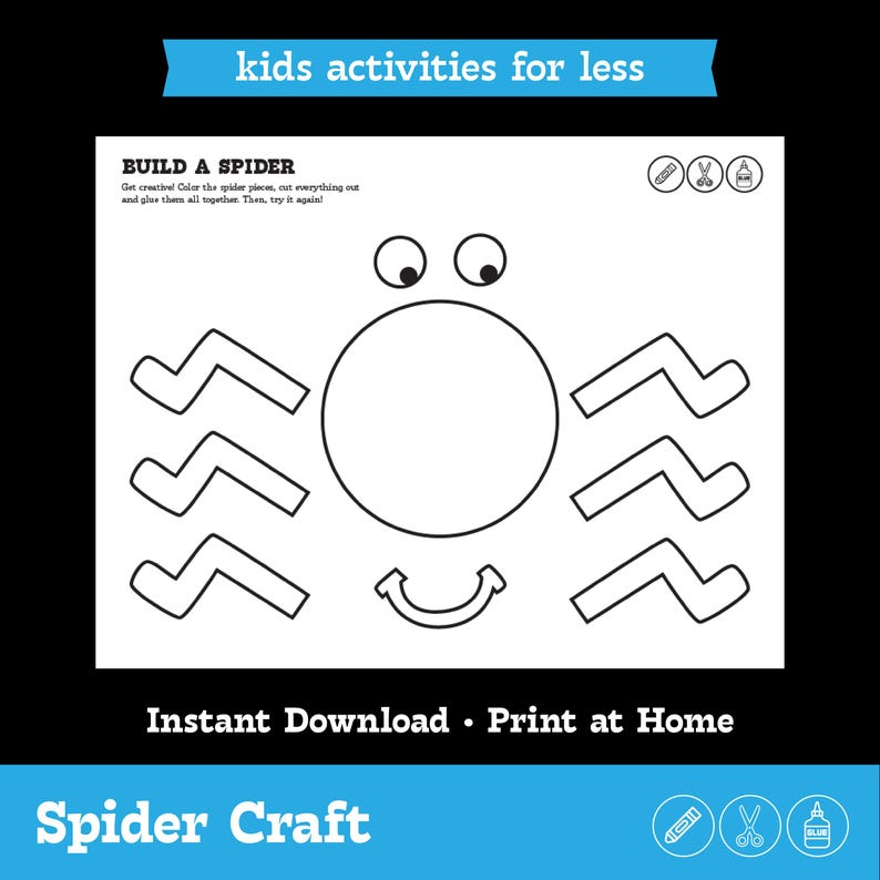 Halloween Spider Craft, Color & Build Activity (digital Download) - Etsy