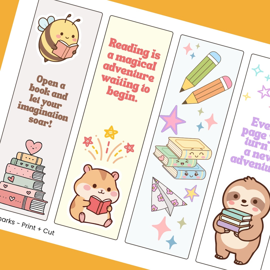 4 Bookmarks Ready to Print and Reading Tracker for Kids | Printable ...