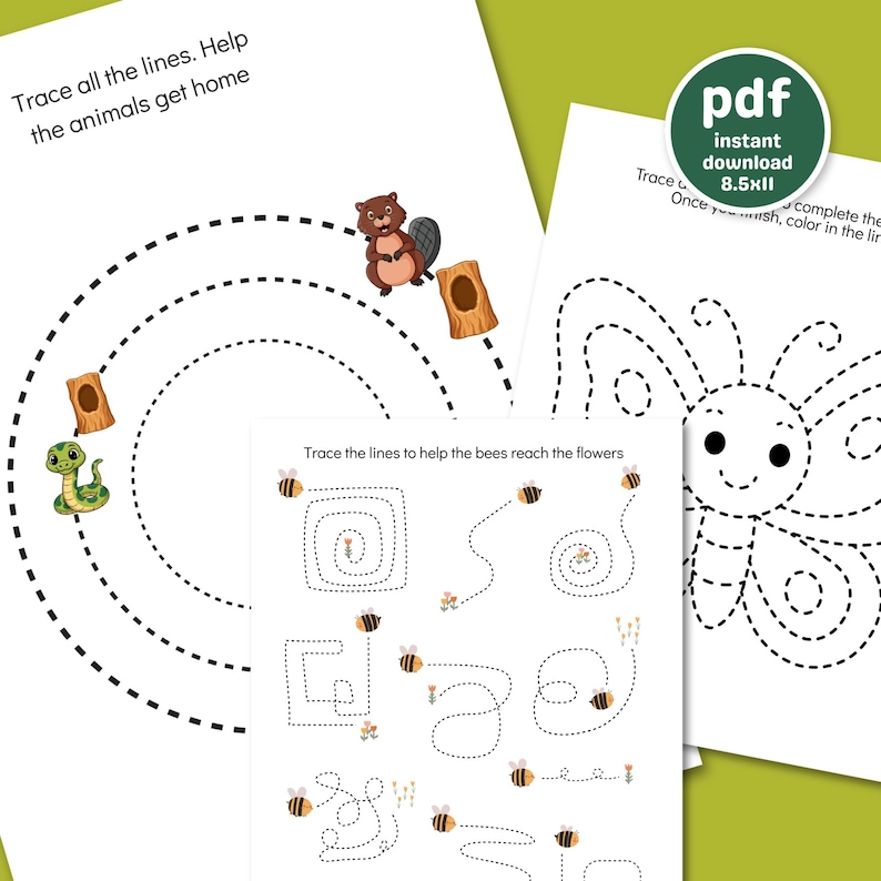 Line Practice Worksheets Line Tracing Practice Summer Worksheets ...