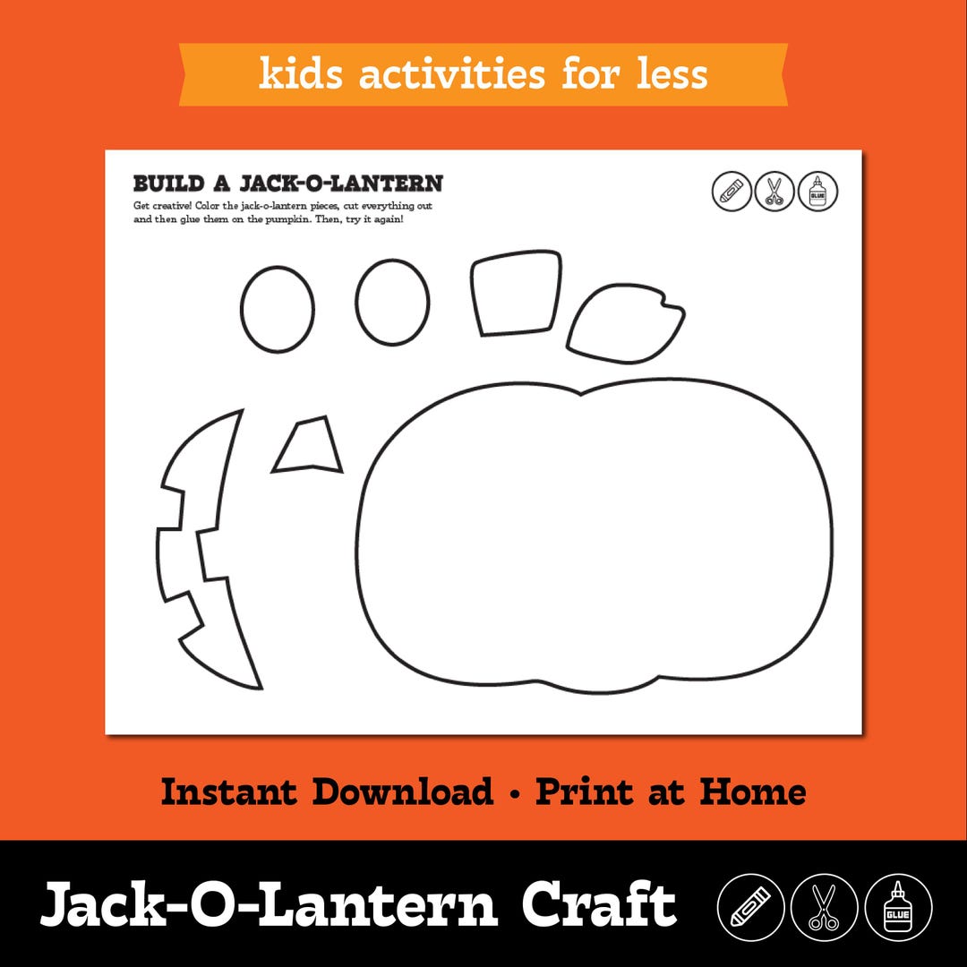 Kids Activity, Build a Jack-o-lantern, Pumpkin, Halloween Learning ...